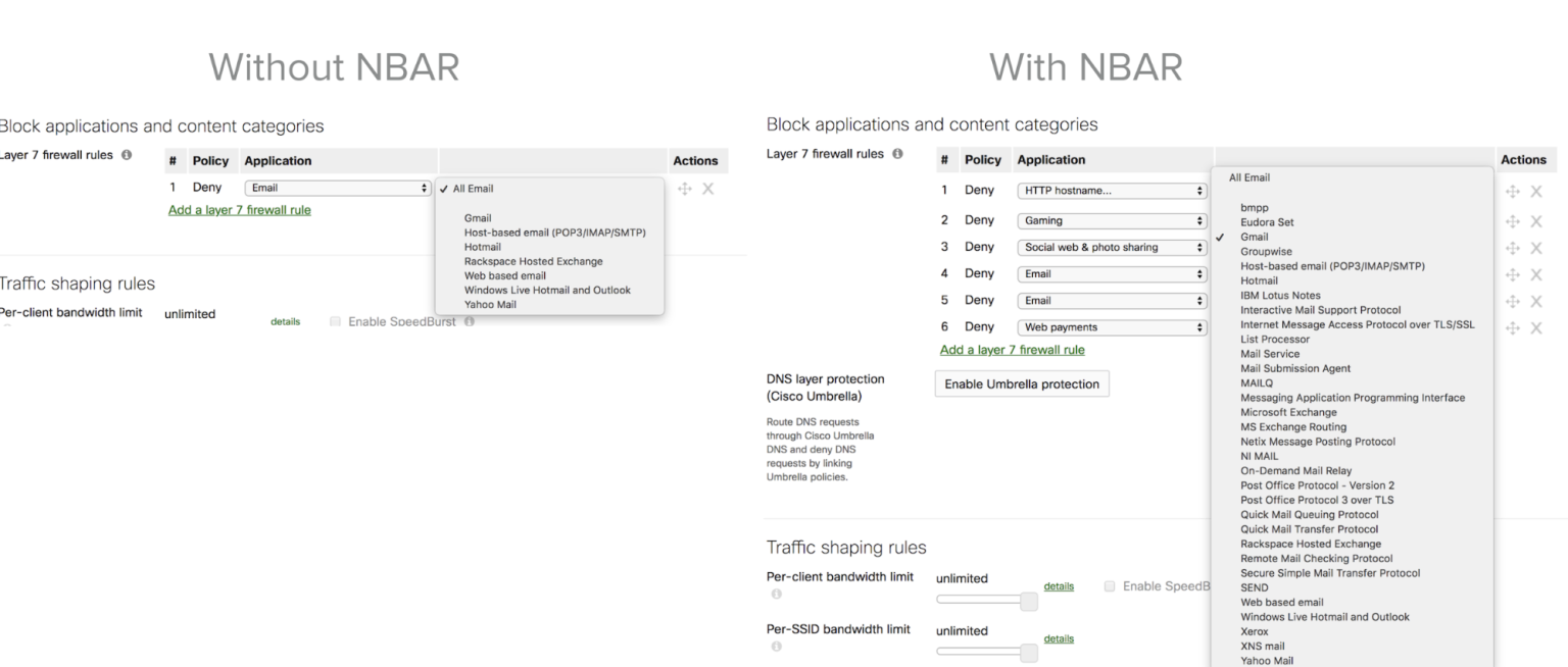 Cisco Meraki NBAR - Network-Based Application Recognition